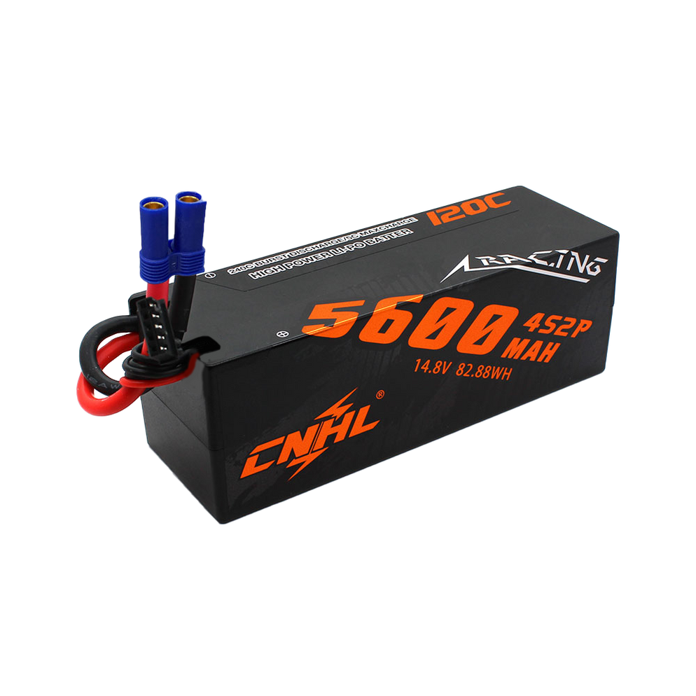 CNHL Racing Series 5600mAh 14.8V 4S2P 120C Hard Case Lipo Battery with ...