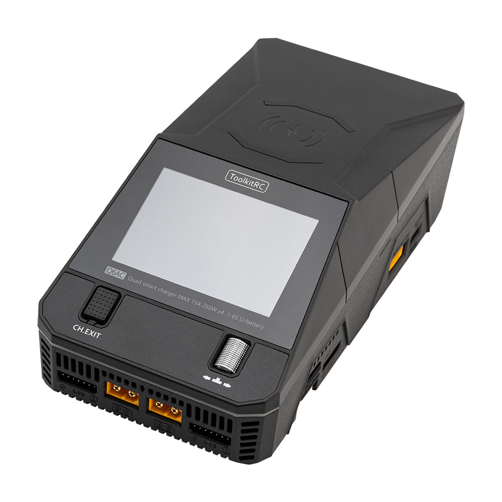 ToolkitRC Q6AC Quad Channel 1000W AC/DC 1-6S LiPo Battery Charger ...