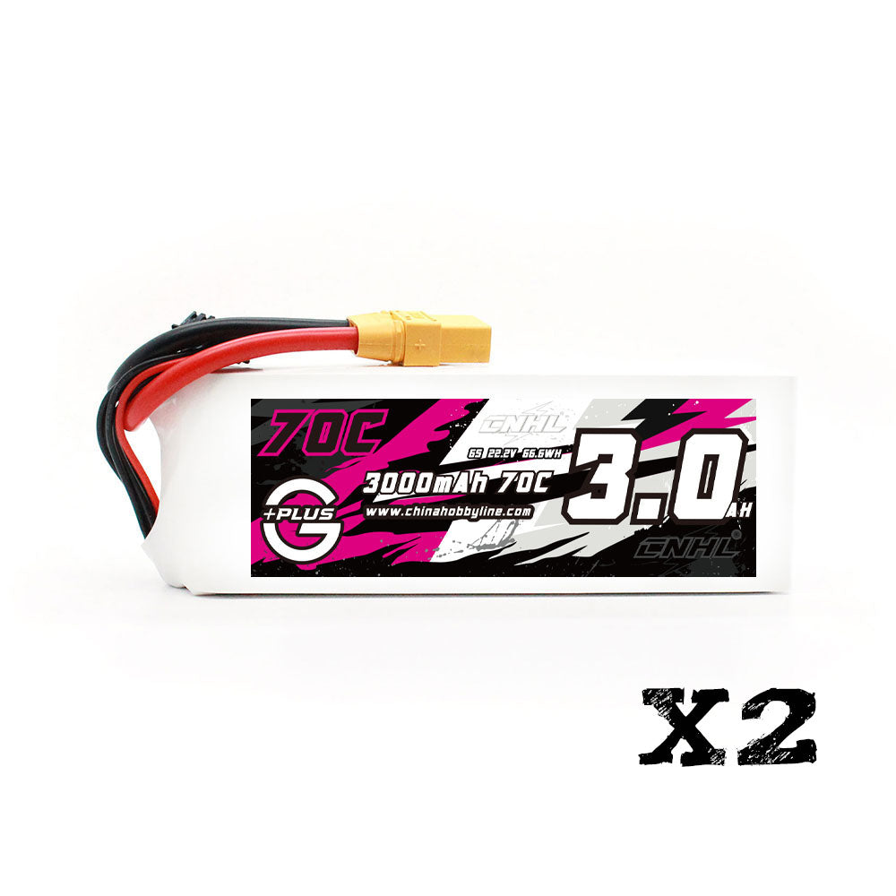 6S 3000mAh 22.2V 70C Lipo Battery 2-Pack | XT90 Plug — ChinaHobbyLine