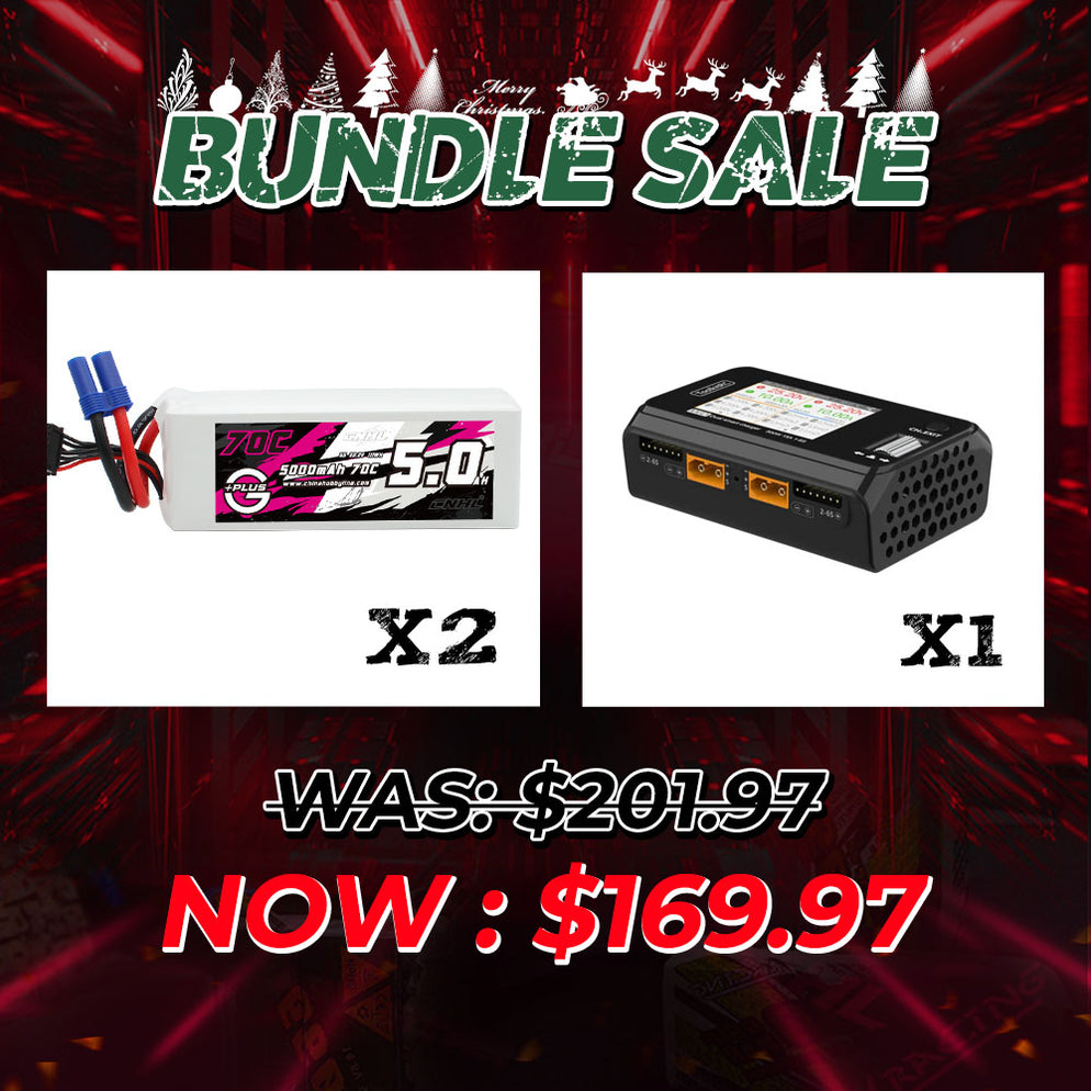 Bundel Deal - 2 Packs of 6s 5000mah 70c EC5 & 1 set of ToolkitRC M6D D ...
