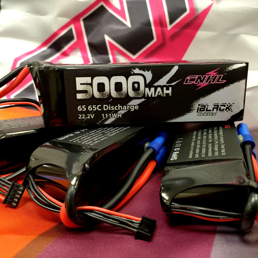 CNHL Black Series 5000mAh 22.2V 6S 65C Lipo Battery with EC5 Plug ...