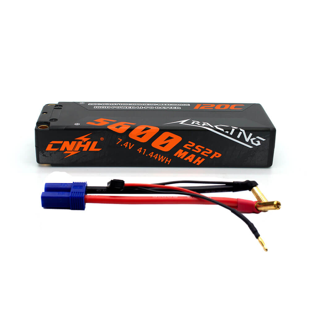 CNHL Racing Series 5600mAh 7.4V 2S2P 120C Hard Case Lipo Battery with ...