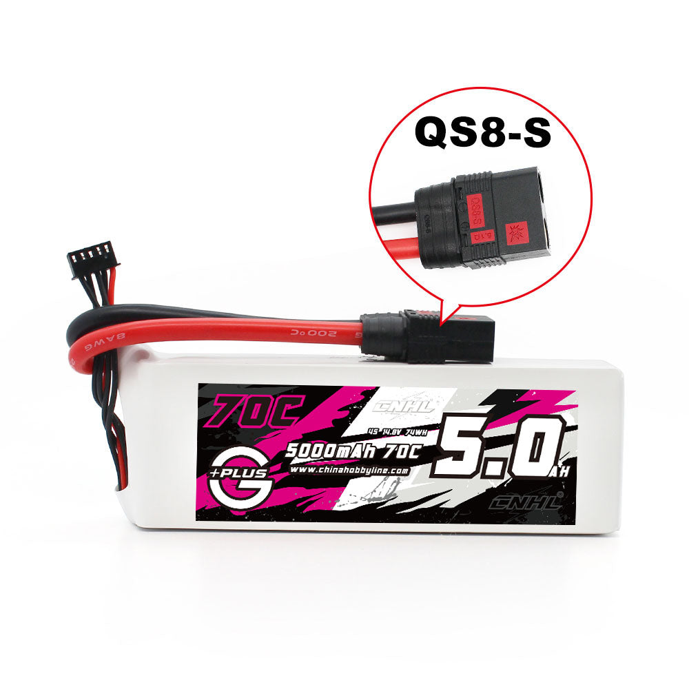 5000mAh 4S 70C Lipo Battery | QS8 Plug | G+Plus — ChinaHobbyLine